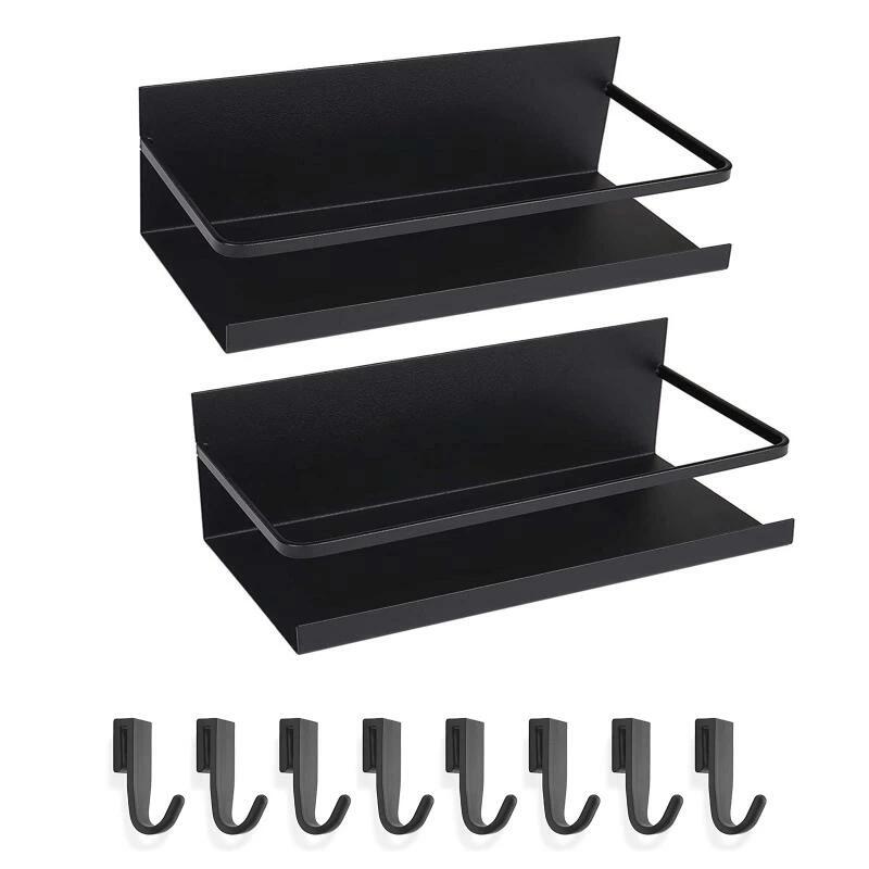 マグネットラック 冷蔵庫 キッチンラック バスルームラック マグネット スパイスラック 棚 マグネット収納 冷蔵庫ラック 洗濯機 収納 2個セット フック付き「マグネット設計」強力マグネットでずり落ちも揺れも心配ないです。用途にあわせて自在...