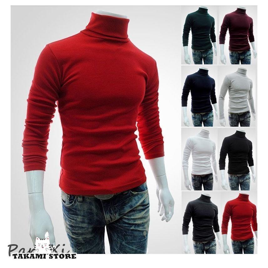 爆買 タートルネックニットソー ハイネック ニットセーター ニット トップス メンズ ニット 長袖 無地 カジュアル ゆったり シンプル メンズファッション 【カラー】ホワイト、レッド、ブラック、ダークグリーン、アーミーグリーン、ダークグレ...