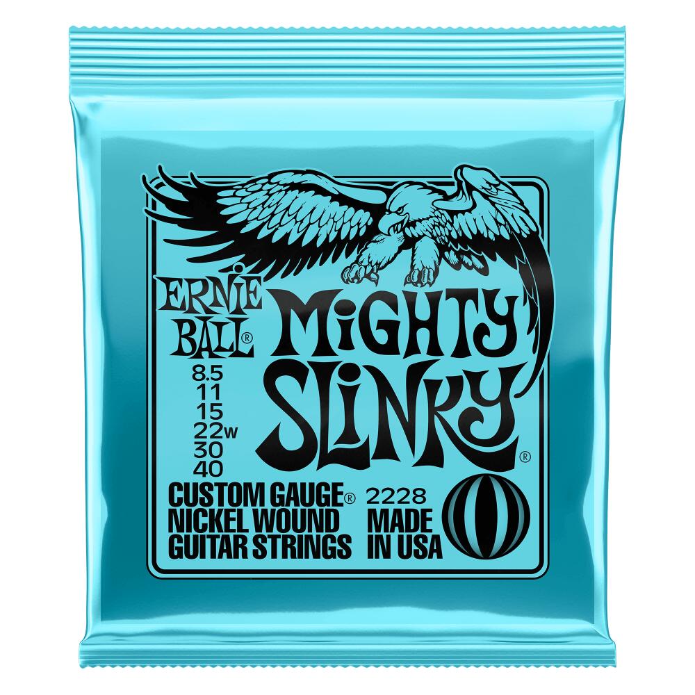 ERNIE BALL MIGHTY SLINKY 【エレキギター弦】 世界標準のギター弦と言っても過言ではない程、多くのギタリストに愛用されているスリンキー・シリーズは、スズ・メッキ・ヘックス・スティール・コア(六角形をした芯線)にニッケル...