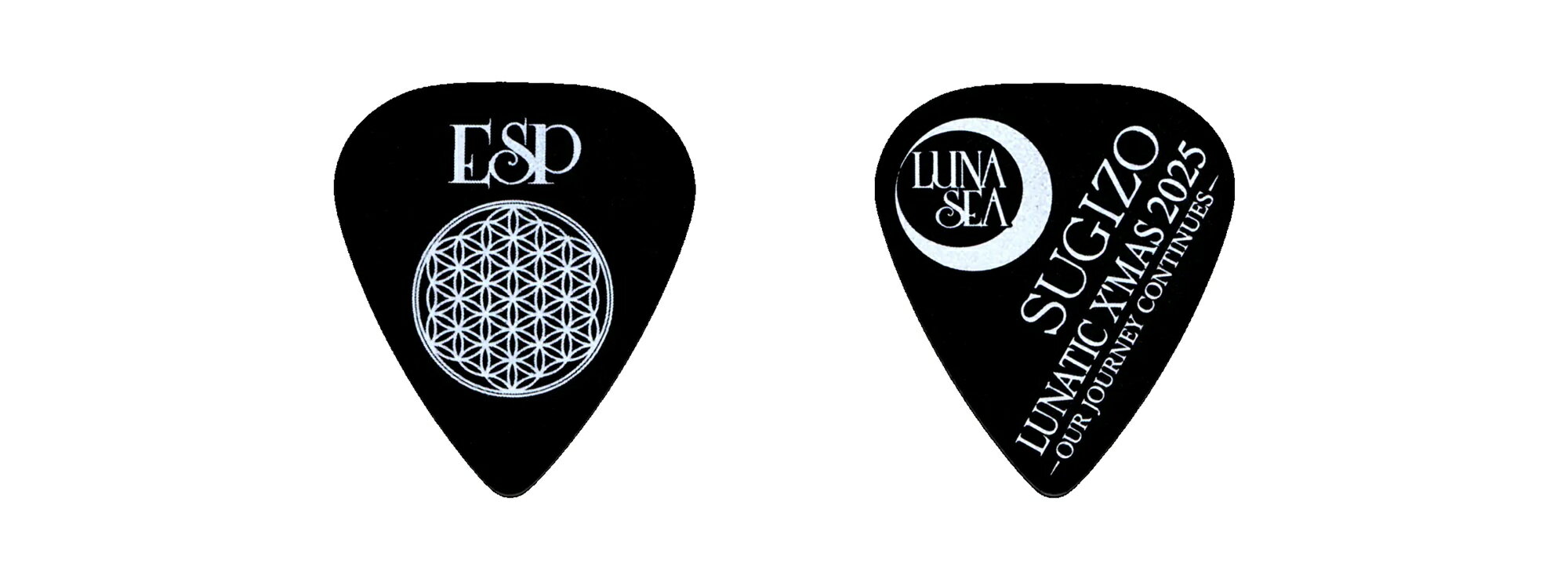 【ネコポス対応商品】 LUNA SEA LUNATIC X’MAS 2025 -OUR JOURNEY CONTINUES-でSUGIZOが使用するピックと同デザインのピックを発売します。期間枚数限定生産となります。 ※画像は表面と裏面です...