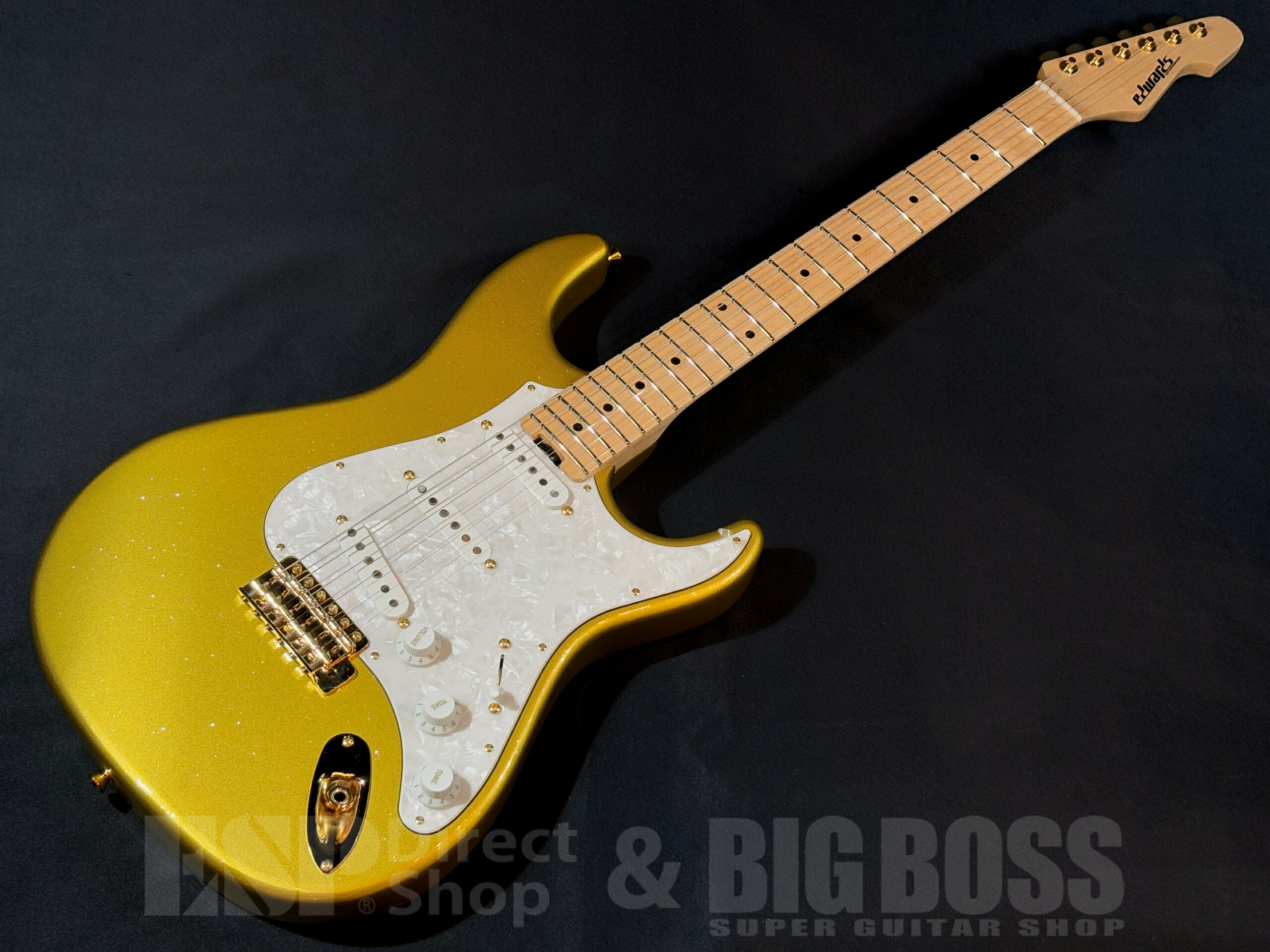 大村孝佳プロデュースモデル プロデュースモデルであるEDWARDS 6弦ピンクちゃんのカラーバリエーションとして、遂にゴールドちゃんとシルヴァが登場です！ シルヴァは落ち着きのある渋いルックスで、自然とブルージーな演奏や甘いトーンを引き出し...