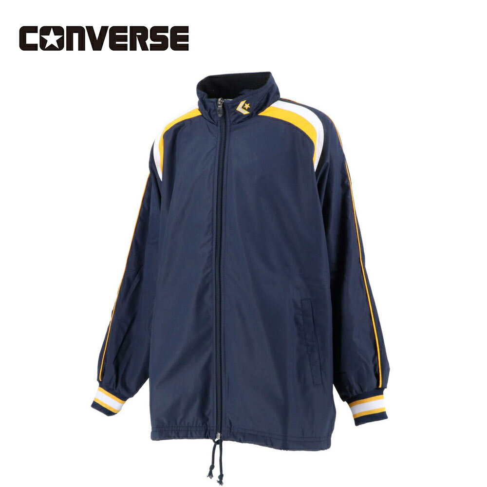 ミニバスに必須のウォームアップウェア。裏地トリコット起毛で温かい。運動時に衣服内の熱を逃がすベンチレーション付。前ボタン仕様。【機能】撥水、透湿。※画面上と実物では多少色具合が異なって見える場合もございます。ご了承ください。素材表地：ファイ...