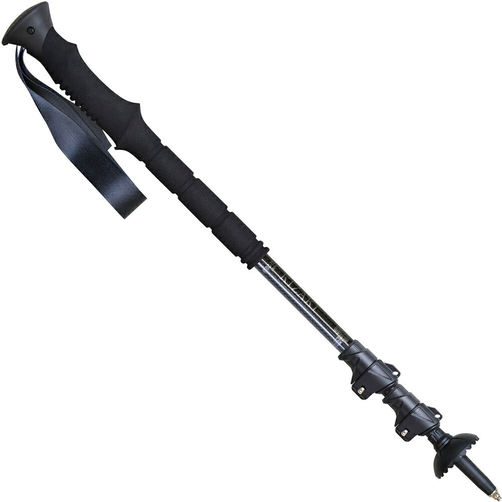 軽量カーボン製のトレッキングポール、カムレバー式でサイズ調整が簡単に行える。※画面上と実物では多少色具合が異なって見える場合もございます。ご了承ください。素材カーボンサイズ59-130cm重量215g/組原産国日本管理code：797397...