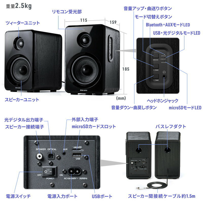 楽天市場】Bluetoothスピーカー アンプ内蔵 高出力80W Bluetooth 楽天市場】Bluetoothスピーカー アンプ内蔵 高出力80W Bluetooth