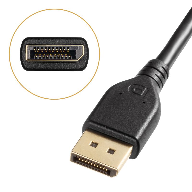 DisplayPort規格ver.2.1の規格に対応しているDisplayPortケーブル。最大16K60Hz（DSC圧縮時/UHBR13.5）まで対応しており、HDCPは2.2/1.4に対応している。1m。※箱にキズ、汚れがありますが商品...