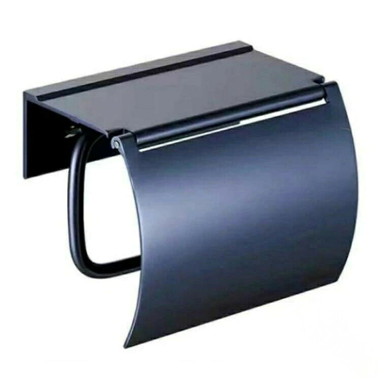 .トイレットペーパー ホルダー と トイレットペーパー カバー の 1連タイプ シングル おしゃれ な アルミニウム 合金 製 収納 棚付き で ブラック ホワイト 黒 白 シルバー グレー ブルー の カラー バリエーション が ある 紙...