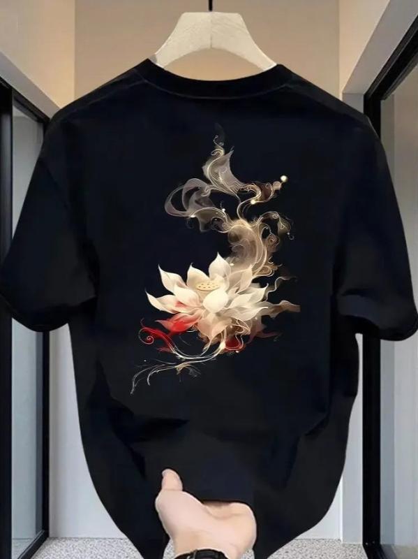 Tシャツ メンズ 半袖 カットソー 重 コスプレ 変装 仮装 ブラウス 超目玉商品 A:前後蓮花黒 B:前後蓮花白 C:黒 D:白 S M L XL XXL XXXL