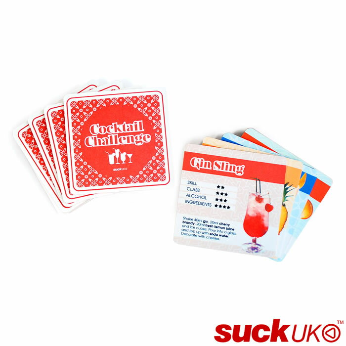 商品名サックユーケー カクテル チャレンジ ドリンク マット 商品説明知識と遊びを加えたドリンクマット。カクテルレシピが印刷された30枚のドリンクマットセット。 クラシックなカクテルの作り方を学べます。各カクテルにはレーティングがついており...