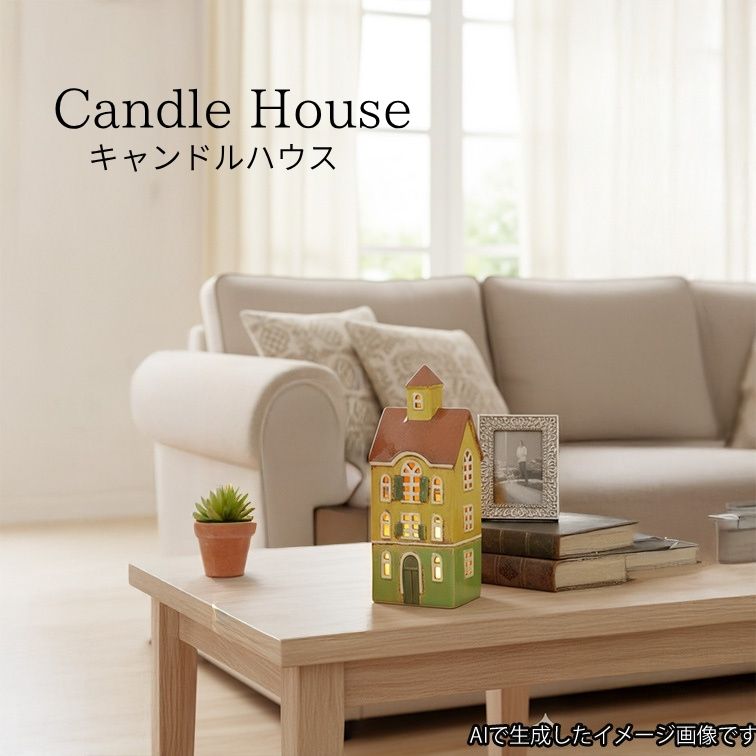 陶器製のキャンドルハウス【Candle House】 サイズ・重量 W110×H275×D95 重量：0.8Kg 色 メーカー提供画像をご参照下さい。 尚、商品写真はできる限り実物の色に近づけるよう加工しておりますがお客様のお使いのモニター...
