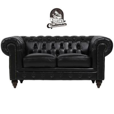 商品IDVX2L6商品名ブラックレザーチェスターフィールド2シーターソファ　CLUBMAN(クラブマン) サイズ横幅:1430　奥行:890　高さ:680mm(座面まで450)　 シートサイズ 横幅:900　奥行:530mm　※若干の誤差は...