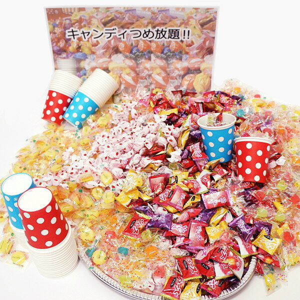 ■キャンディ詰め放題(100名様用)●抽選会景品セット・イベント景品セット 【商品番号】No.699キャンディ詰め放題(100名様用)【セット内容】 ミックスキャンディ約1000個 つめ放題カップ100個POP&nbsp;1枚【備考】おひと...