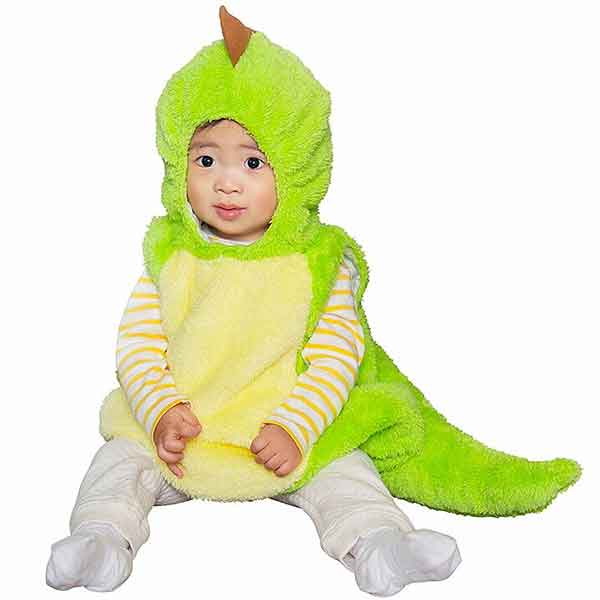 ハロウィンコスチューム　マシュマロプティサウルス　ベビー 【商品番号】No.11374 【商品説明】明るいグリーンがポップな恐竜コスチューム。ボリュームのあるしっぽは歩けばフリフリ、座れば可愛く収まります！ワンピースタイプだからオムツ替えも...