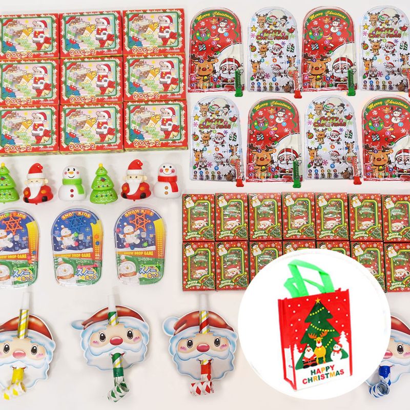 クリスマスおもちゃ色々150個セット、XMASバック50枚付 【商品番号】No.5911 【商品説明】楽しいクリスマスミニおもちゃが150個とXMASバック50枚付のセットです。そのまま150個の粗品としても使え、XMASバック50枚に、お...