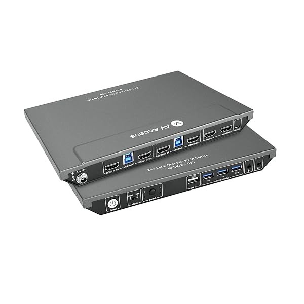 AV Access KVMスイッチ モニター2 台、コンピューター2 台、USB4 個、EDID、ホットキースイッチ、独立したPCコントロール、4K@60Hz HDMIデュアルモニター、1 台または2 台のPCを同時に表示、Dell HP ...