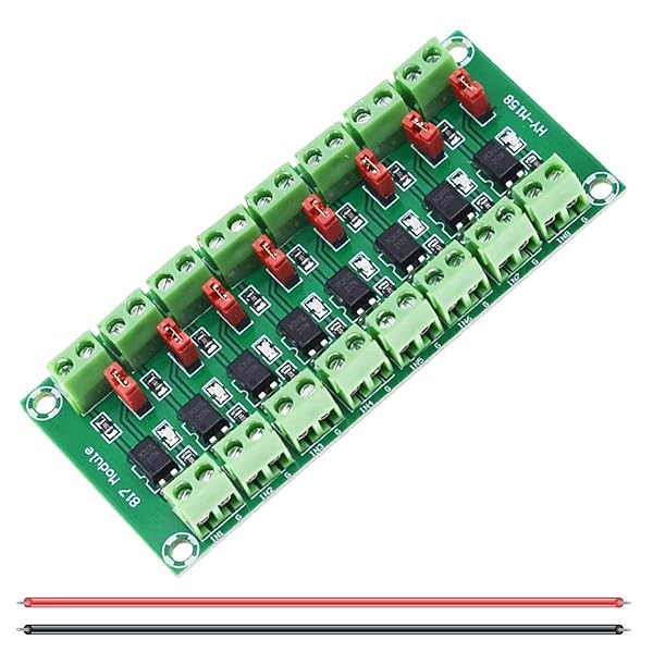 PC817 8チャンネル オプトカプラー 絶縁モジュール 3.6-30V 電圧コンバーター ドライバー 光電絶縁ボード コントロールリレー用 24AWGワイヤー付きブランド色8チャンネルモデルDE-DA-009B商品説明【商品概要】...
