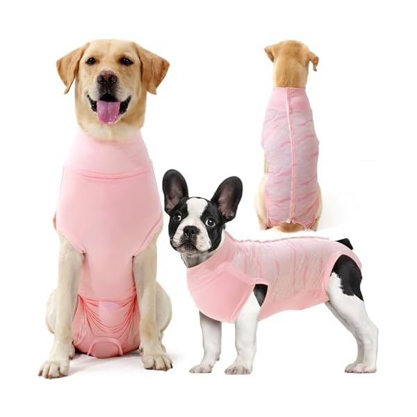 術後服 犬 回復スーツ 中型犬 大型犬 用 犬 術後服ェア エリザベスカラー代替 保護服 去勢 避妊 傷口カバー 舐め防止 通気性 犬 術後服 女の子ブランド色ピンクモデル商品説明【商品概要】男女別の専用カット設計:オス犬・メス犬それぞれの...