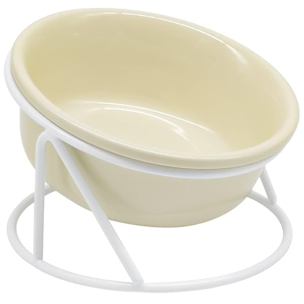 猫 食器 300ml 陶器製 15度の傾斜 猫用フードボウル 犬 ご飯皿 頸椎を保護する 犬 食器 餌入れ 水入れ ペット食器 猫 犬 取り外し式 ペットウォーターボトル 猫 えさ 皿 洗いやすい 電子レンジ・食器 洗浄機 対応ブランド色ベ...
