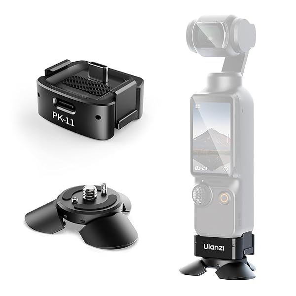 Pocket3用ミニ三脚ベースセット 充電ベース オズモポケット3アダプター Type-Cポート 1/4ネジ穴 OsmoPocket 3マウント カメラ用アクセサリー 卓上ミニ三脚 アルミ製 小型 軽量ブランド色ブラックモデル商品説明【商品...