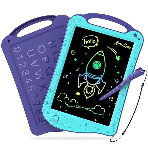 AstroDraw お絵かきボード 高輝度 カラフルスクリーン 繰り返し書いて消せるボード 子供 おもちゃ 教育 学習 落書き 知育玩具 女の子 男の子 7歳 8歳 誕生日 プレゼント ブルー/パープルブランド色ブルー/パープルモデル商品説...