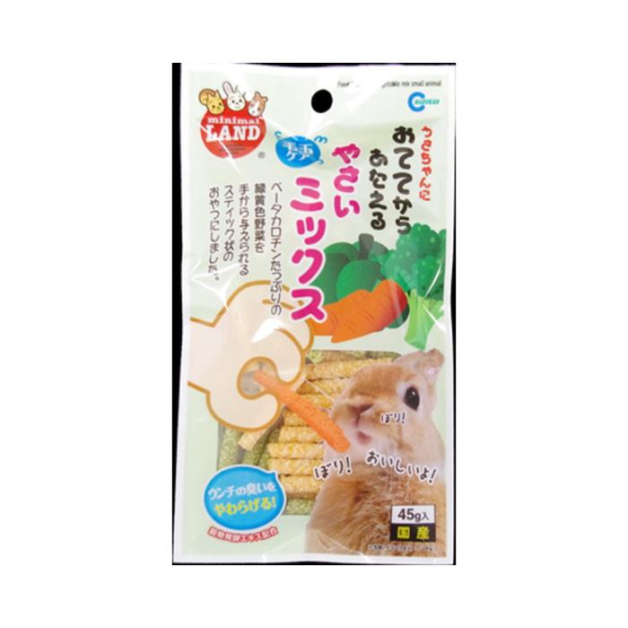 【商品説明】スティック状のおやつです。おててからおやつを与えて仲良し度アップ。食物繊維配合で毛玉対策にも。　【原材料】穀類（とうもろこし等）・野菜類（にんじん・大麦若葉・ケール・ブロッコリー・かぼちゃ・チンゲン菜・パセリ・セロリ・ニガウリ・...