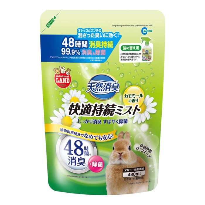 【商品説明】消臭効果48時間持続・99．9％消臭プラス除菌。　【原材料】精製水・植物抽出物（果実由来）・香料