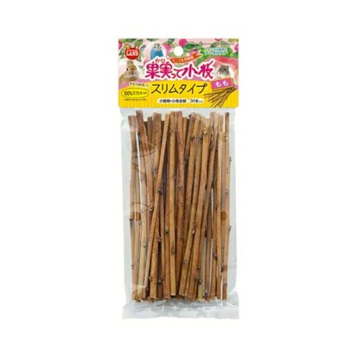 【商品説明】ももの木の枝の部分を、ペットがかじりやすい長さ・細さでカット。折っても与えやすいスリムタイプ。　【原材料】ももの木