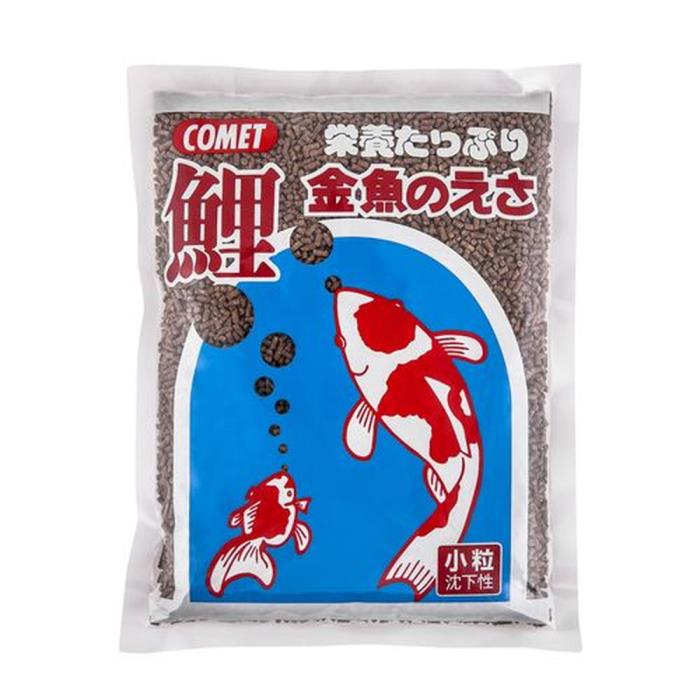 【商品説明】鯉・金魚の沈むエサ　小粒　水温が下がりじっとしている季節でも、年間を通して与えやすい嗜好性抜群の沈下性フード【原材料】フィッシュミール　小麦粉　エビミール　酵母　米ぬか　各種ビタミン　各種ミネラル
