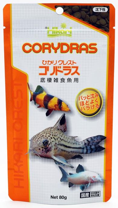 【商品説明】コリドラスの食性に合わせて動物質を強化配合、ボタン型で食べやすいコリドラス専用飼料です。　ボタン型で食べやすいコリドラス専用飼料【原材料】フィッシュミール、小麦胚芽、大豆ミール、小麦粉、シルクワームミール、海藻粉末、かしこ、ビー...