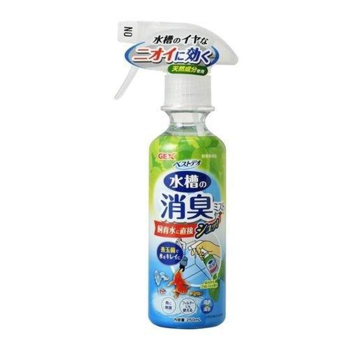【商品説明】水槽の嫌なニオイを水槽、空間両方から消臭できる消臭ミスト。　【原材料】水、バイオエキス（酵素）、乳酸菌、酵母菌、植物抽出物、天然香料