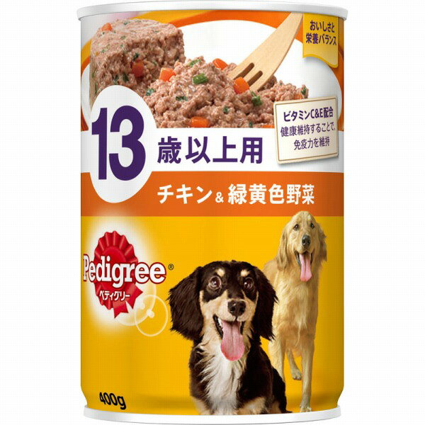 【商品説明】13歳頃からの愛犬に必要な栄養がバランス良くとれる総合栄養食です。愛犬の大好きなチキンをベースに、緑黄色野菜を加えました。抗酸化成分ビタミンC、Eを強化。【原材料】肉類（チキン、ビーフ、ラム、ポーク、家禽等）、野菜類（にんじん、...