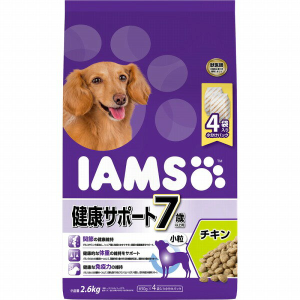 【商品説明】7歳以上の全てのシニア犬の健康な生活のために最適な製品設計。ワンちゃんが大好きなチキンを使用。【原材料】肉類（チキンミール（グルコサミン源）、チキンエキス等）、小麦、とうもろこし、大麦、チキンオイル（オメガ6脂肪酸源）、乾燥ビー...