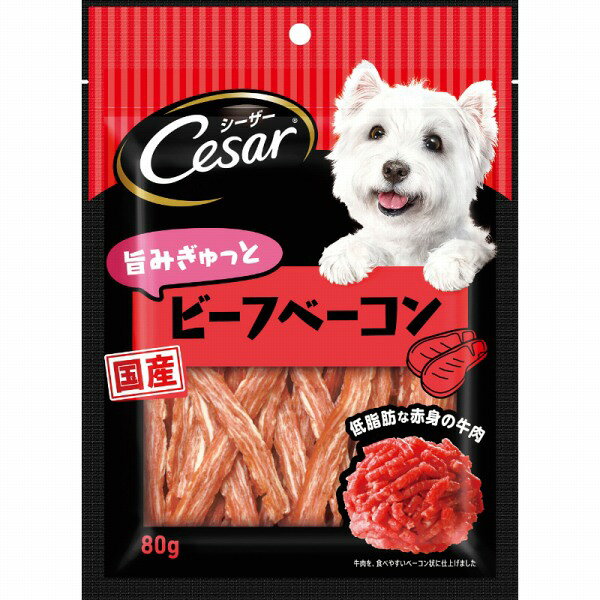 【商品説明】見た目が本格的な、ビーフベーコン。低脂肪な赤身牛肉を使い、食べやすいベーコン状に仕上げました。【原材料】小麦粉、ビーフ、小麦たん白、粉末水あめ、酵母エキス、コラーゲン（豚由来）、動物性油脂、食物繊維、デキストリン、植物性油脂、乳...