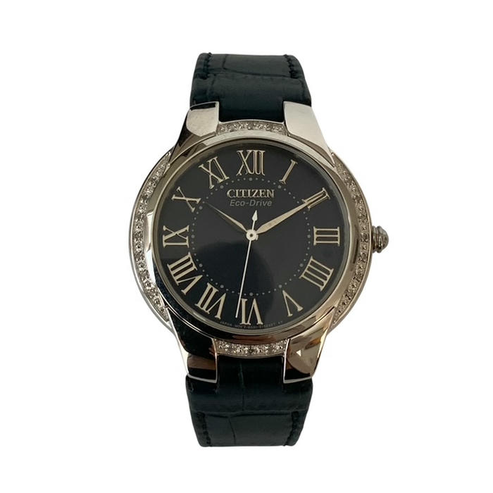 【中古】CITIZEN シチズン CIENA シエナ Eco-DRIVE エコドライブ ダイヤベゼル EM-0091-11B レディースウォッチ 腕時計 〇ブランド：CITIZEN / シチズン 〇型番：EM-0091-11B 〇対象：レデ...