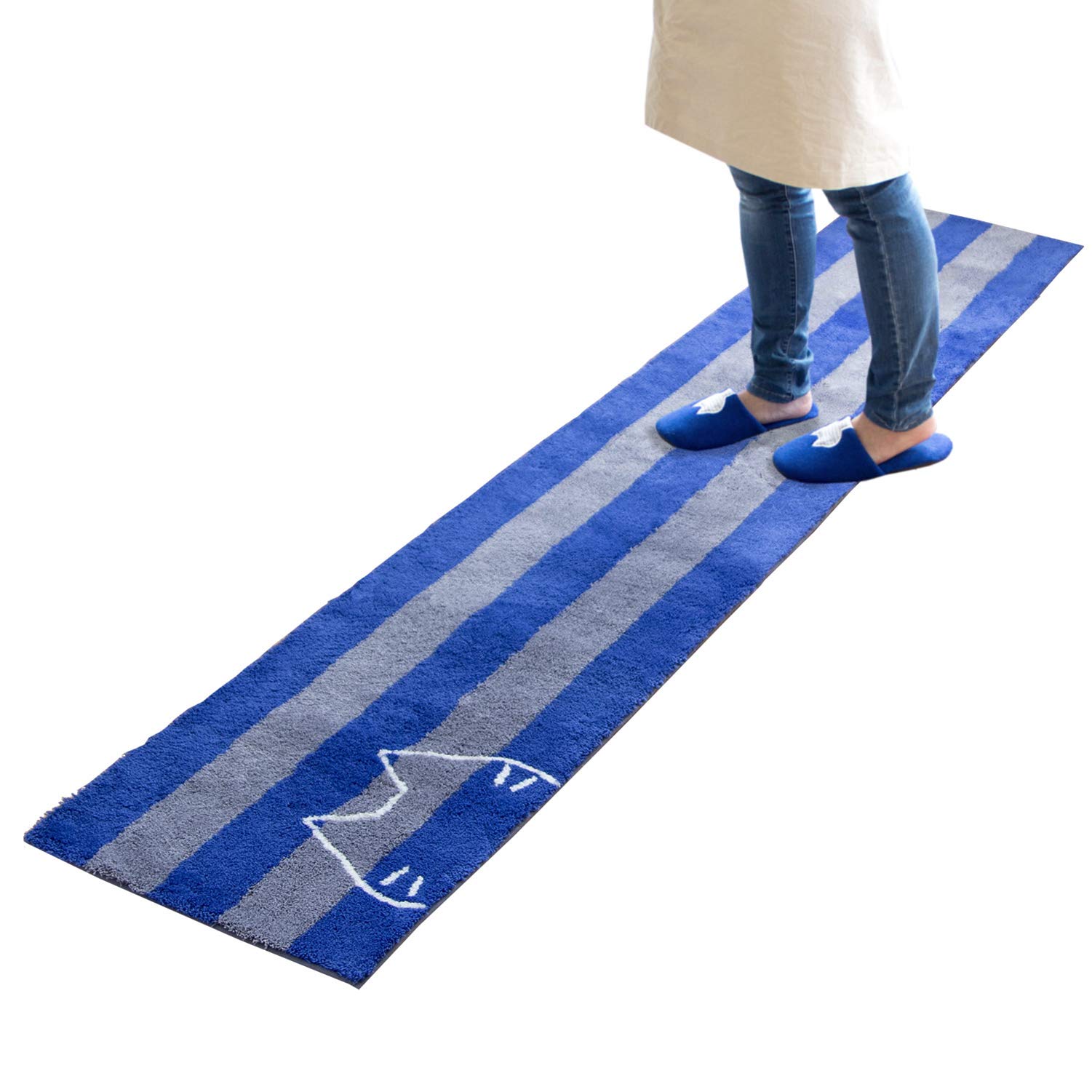 ・ブルー 4. キッチンマット 約45×240cm 4548622986389・・Size:4. キッチンマット 約45×240cmColor:ブルー・サイズ約45cm×240cm(マットの高さ 約15mm)・素材:アクリル100%・裏面滑...