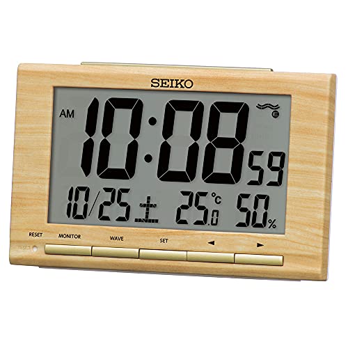 ・02:薄茶木目模様 91×148×47mm SQ799B・付属品:電池(単3マンガン電池×2)・電波修正機能(40kHz/60kHz自動選局・受信OFF機能つき)、電子音アラーム(ダンダントーン)・アラームオートストップ機能(約5分間)、...