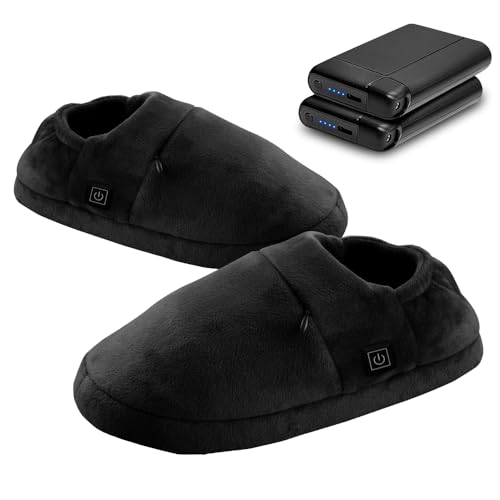 ブラック/L/-・Color:ブラックSize:L・【上下2つの発熱エリア＆8000mahバッテリー搭載】不足点を補うため、今年の電気スリッパはいくつかの変更を行いました。ヒーターの長さを伸ばし、発熱面積を約15%拡大し、足の裏がほぼすべて...