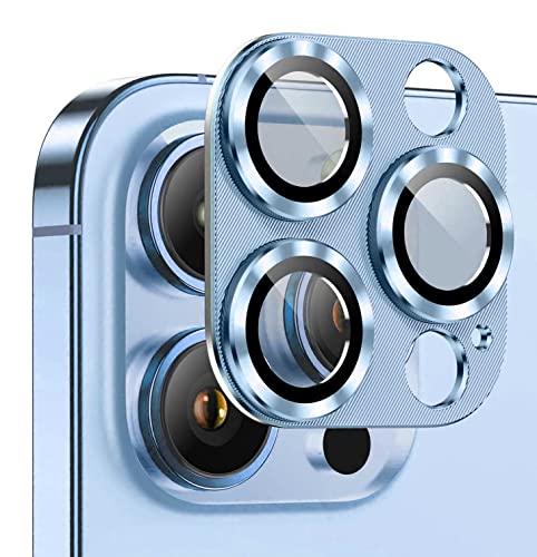 ブルー/iPhone 13 pro/13 pro max/-・Color:ブルー・【高級感 3D全面保護】ガラス製と違って、本製品はアルミニウム合金＋強化ガラス製、iPhone13シリーズと同じ色で本体と完全に融合していく、一体感と高級感が...
