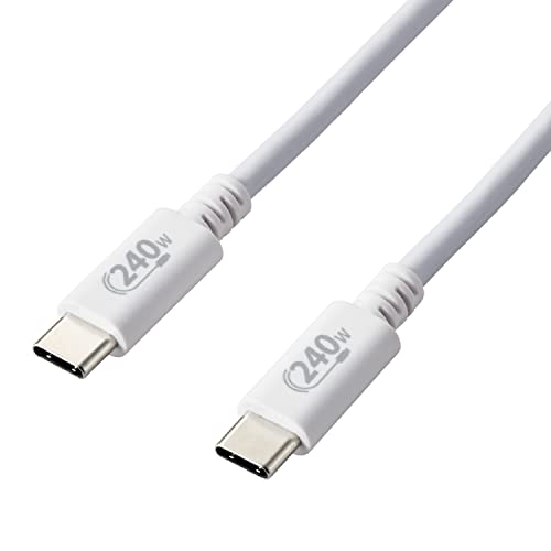 ・ホワイト 2m U2C-CCPE20NWH・ケーブル両端にUSB Type-C(TM)端子を搭載し、最大240WのUSB Power Delivery EPRに対応したUSB2.0ケーブルです。・USB Type-C(TM)を搭載している...