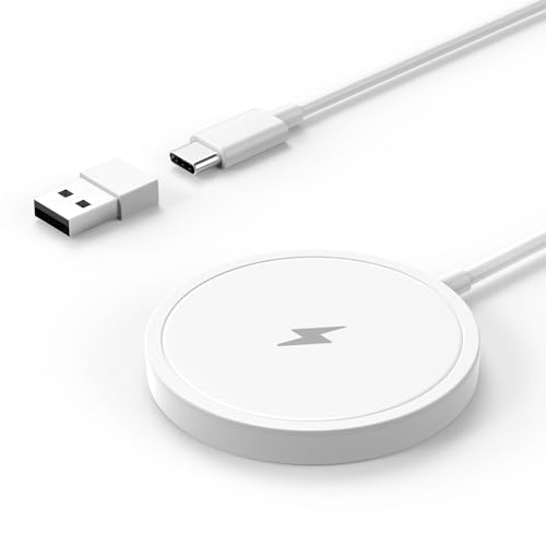 ホワイト/-/F1・Color:ホワイト・??【完璧なワイヤレス充電】磁気ワイヤレス充電器は、iPhone向けに最大5W/7.5W/10W/15Wの高速ワイヤレス充電を提供します。当社の高速充電器は、特にiPhone 16 Pro Max/...
