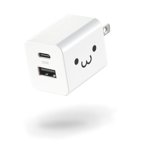 しろちゃん/-/EC-AC12020WF・Color:しろちゃん・パッケージ個数:1・USB Type-C(TM)ポートやUSB-Aポートを搭載し、それぞれのポートに対応するスマートフォンやタブレットなどでも別々のAC充電器を用意することな...
