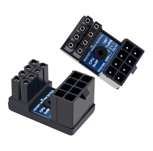 ブラック/-/CY-PW-053・パッケージ個数:1・2個/ロット ATX 8P EPS オス - メス 360 度上下角度付き電源アダプター CPU 12V用・このアダプタは、CPU 電源ヘッダー ケーブルの取り付け方向を変更するために設...