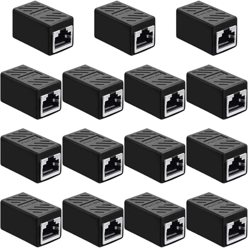 セット内容：RJ45 延長コネクタ10個入り。 サイズ：約43mm。カラー：ブラック。・素材：速度低下の防止:専門の6種類のネットワークケーブル、10ギガビットの超高速をサポートし、スピンダウンしないように延長する。 ニッケルメッキ接続口と...