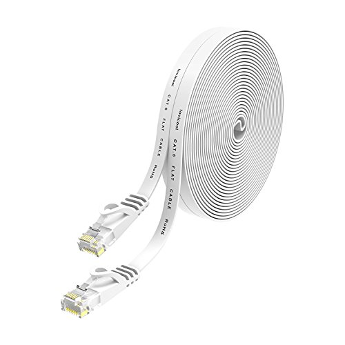 白/20m/cat6 20m W・Size:20mColor:白・パッケージ個数:1・【高速・安定通信】Cat6 フラットLANケーブル、CAT6規格準拠、内蔵100％銅線、4対8芯シールドケーブル、マルチストランド無酸素銅、最小限のノイズ...