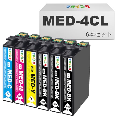 MED 6P/MED-4CL 4色 大容量/EW456A EW056A インク・Color:MED 6P・【セット内容】マタインクの MED-4CL エプソン用 メダマヤキ インク 6本セット 大容量タイプ には MED-BK ブラック 3...