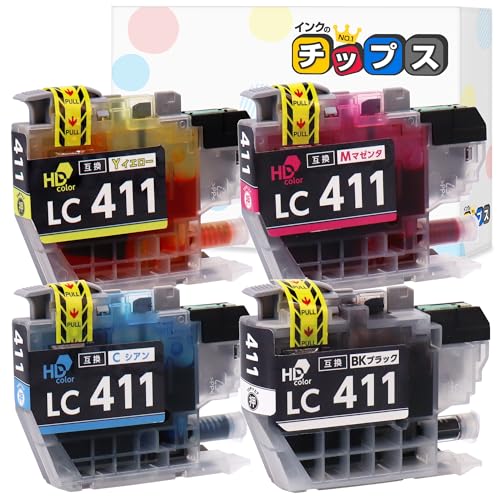 4色セット/4色セット/LC411-4PK・Size:4色セット・[商品内容] ブラザー(brother)用 LC411シリーズ 4色セット 互換インクカートリッジ ICチップ搭載で残量表示対応・[対応機種] DCP-J915N / DCP...