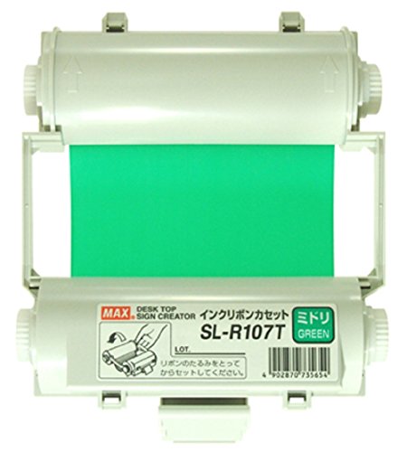 ミドリ/-/SL-R107Tミドリ・Color:ミドリ・パッケージ個数:1・マックス表示物作成マシンBepop専用インクリボン・ICタグが付いているのでPC作業時に色、リボン残量情報を共有できます。・熱転写印刷で耐久性の高いプリントです。・...