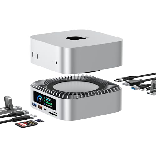 横置きシルバー/-/MACmini-HUB-SSD-2T・Style:横置き・【2025年最新モデル・UIディスプレイ搭載】 新たに液晶UIを搭載したDK5A3は、接続状態をリアルタイムで確認できる次世代拡張ハブです。SSDの速度・温度・H...