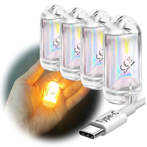 電球色/-/-・Color:電球色・【極小なサイズと超強力な性能】TYPE-C（USB-C）充電ポートが新しくなり、より実用的で便利になりました。超小型のサイズで、φ2×4cmの大きさで、わずか11gの重量であり、Apple AirTagと...