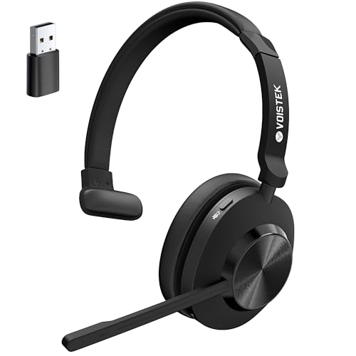 Bluetooth ヘッドセットUSBドングル付き-両耳/調整可能なサイズ/885BT 充電スタンドなし・Model:885BT 充電スタンドなし・【2.4G ドングル & Bluetooth デュアル接続方法】 Voistek ワイヤレス...