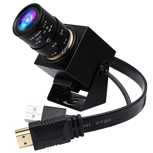 2.8-12mm 4倍ズームブラック/ミニサイズ/ELP-USB4KCAM01H-CFV・Style:2.8-12mm 4倍ズーム・パッケージ個数:1・4K USB & HDMI マニュアルズームカメラ、USB Type-C 電源供給、Ty...